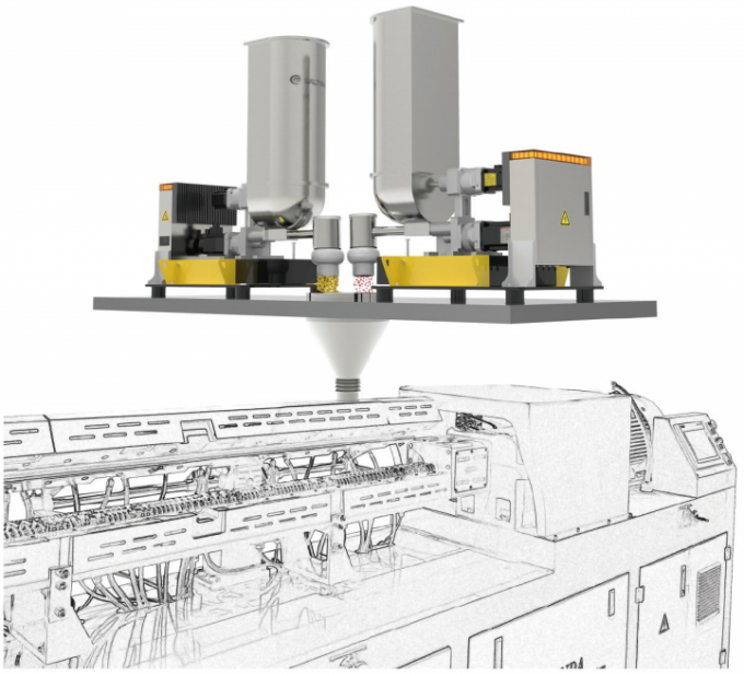 Light Grey Powder Feeder Machine Powdery Masterbatch Feeder High Precision